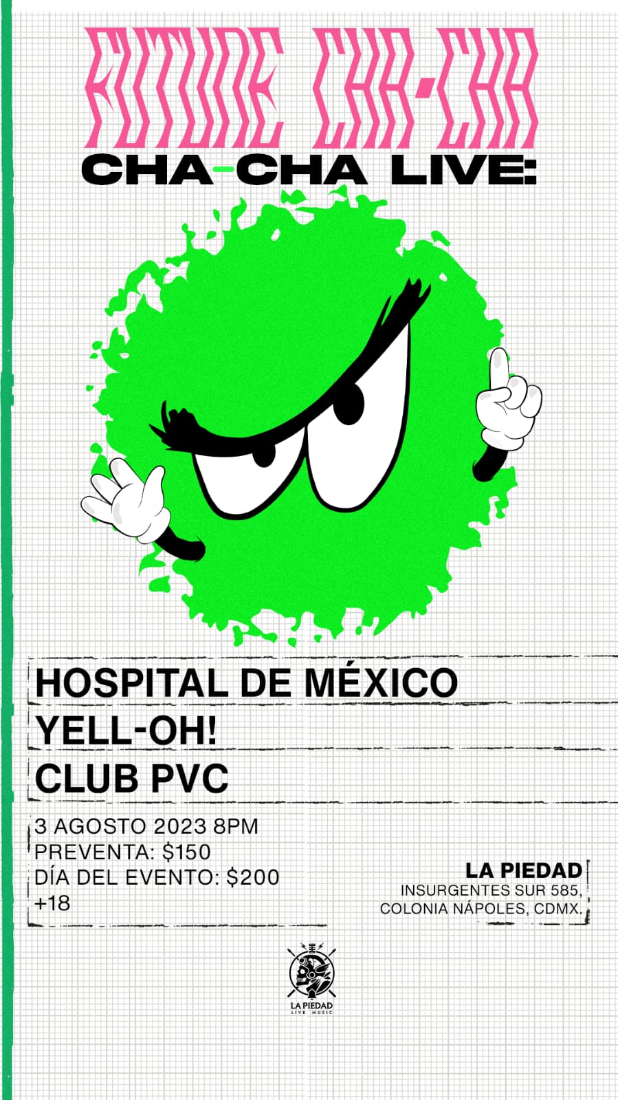 ¡Llega Cha Cha Live 5: Hospital de México + Yell Oh! + Club PVC ...